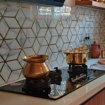 Buy Glass Highlighter Kitchen Tiles Design Online at Best Prices