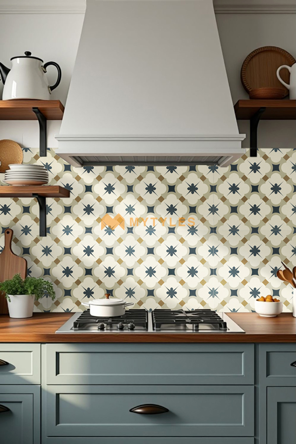 Ivory Ceramic Moroccan Matt Kitchen Wall Tile Inspiration | Code20806