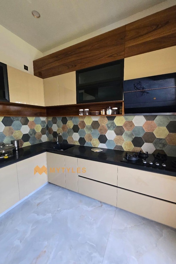 Imported Multi-Color Rustic Finish Hexagon Tile Stylish & Durable