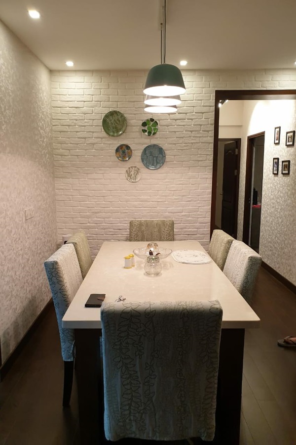 White Brick Cladding Tile - Modern Dining Room Design