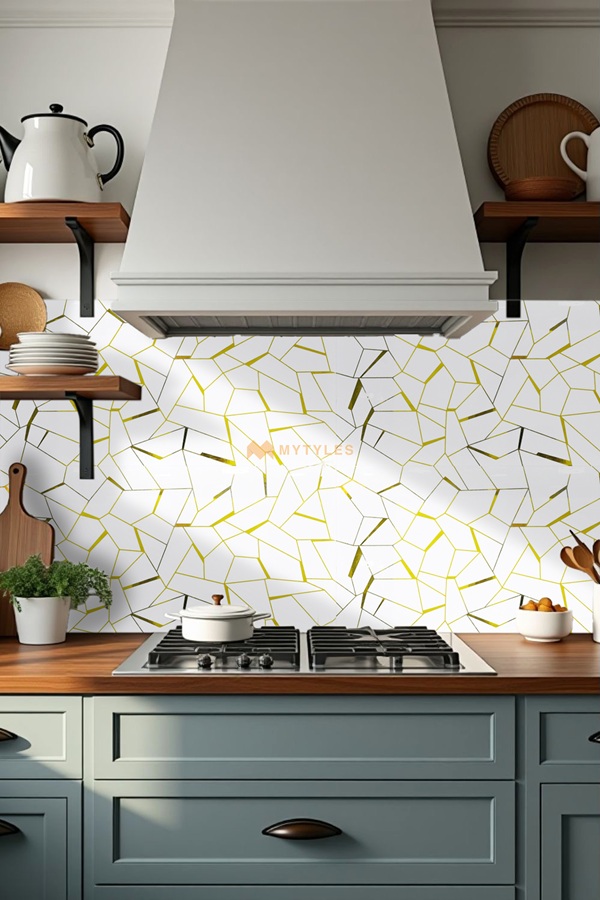 White Hi-Glossy Highlighter Kitchen Wall Tile Code26204 Inspiration