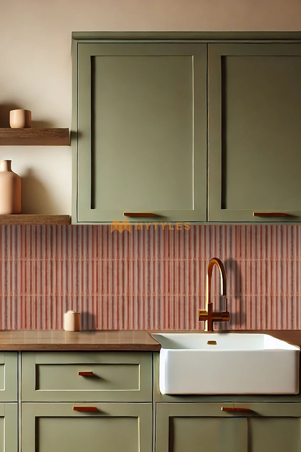 Red Imported Kitkat Mosaic Kitchen Wall Tile Concept | Code27127(1G2D3I)