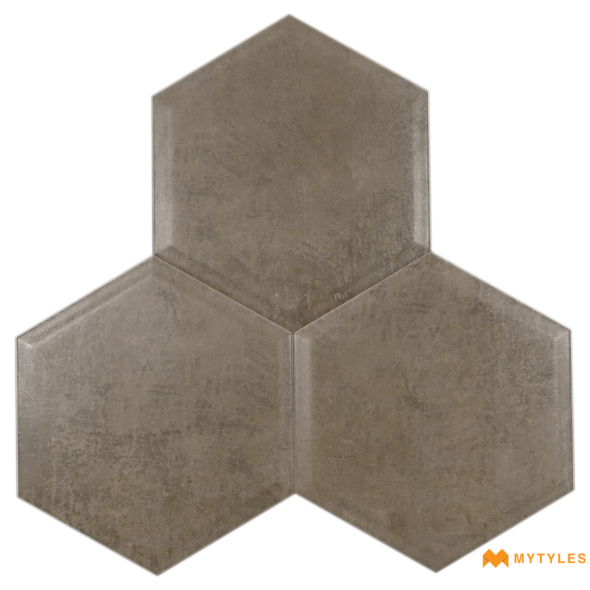 Buy 10 x 12 inch ceramic Hexagon Tile code18265 | taupe