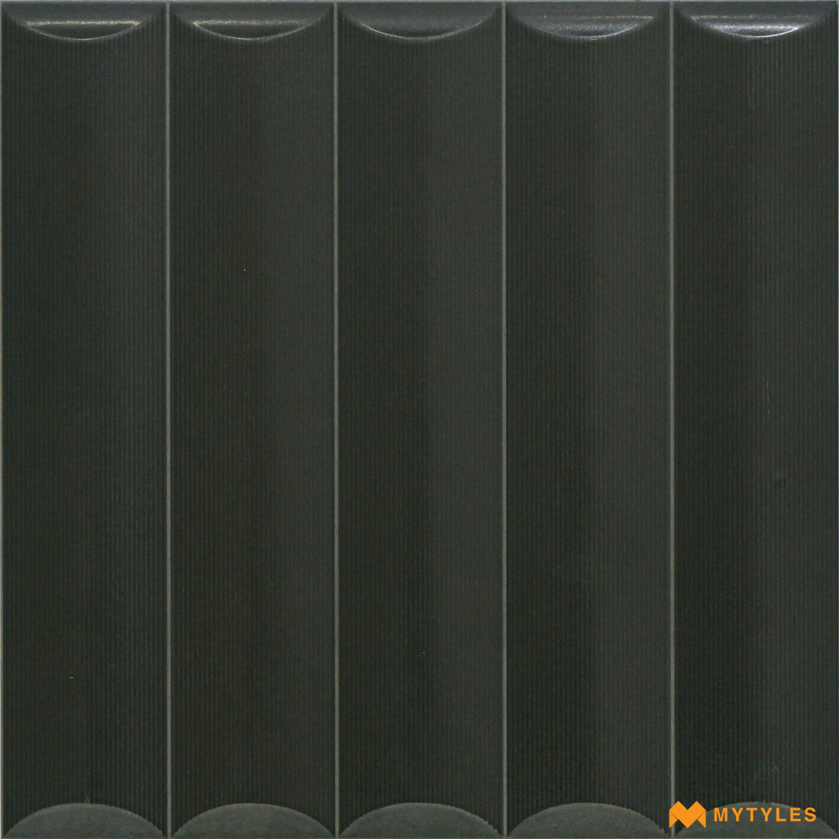 Buy Ceramic Black Fluted Wall Tile 300x300mm Matt | Code27304