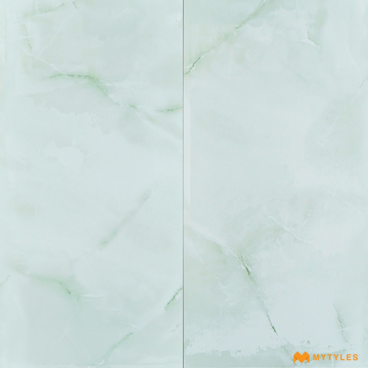 2x4 Feet Light Green Tile - Glossy Finish with Marble Design, Elegant ...