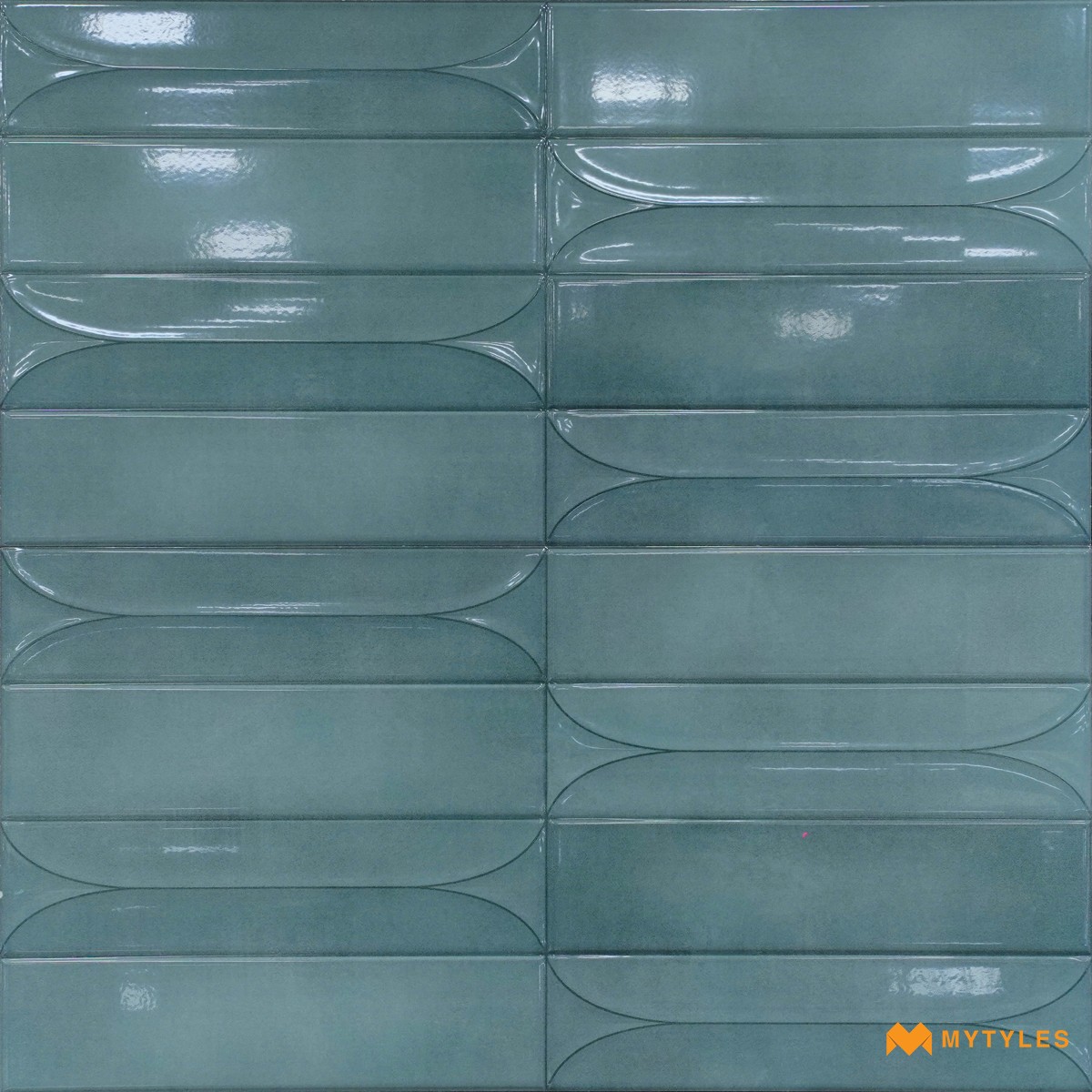 Buy Blue Ceramic Geometric Wall Tile Glossy 300x600mm | Code31660