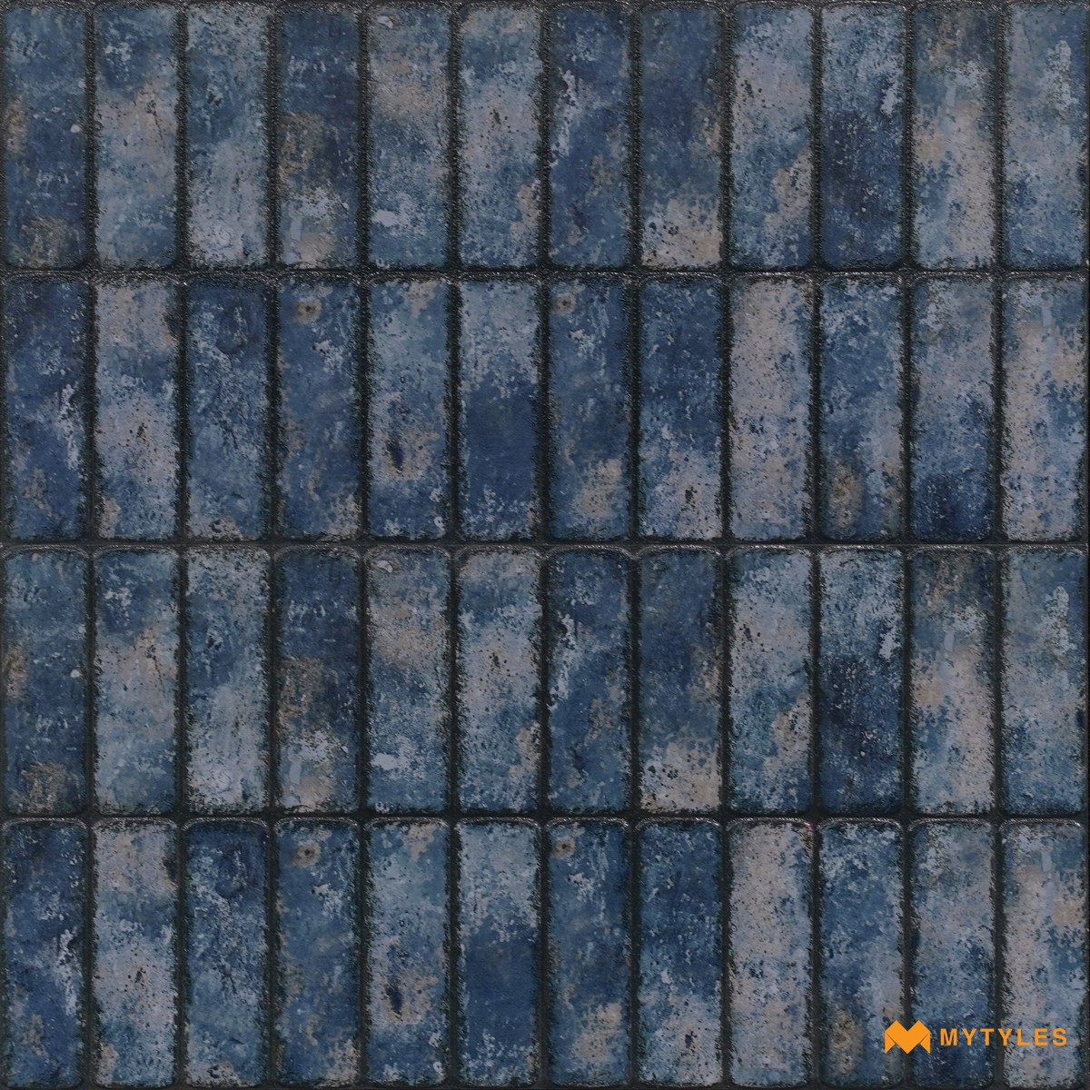 Buy Geometric Blue Ceramic Wall Tile 300x600mm Matt | Code31710