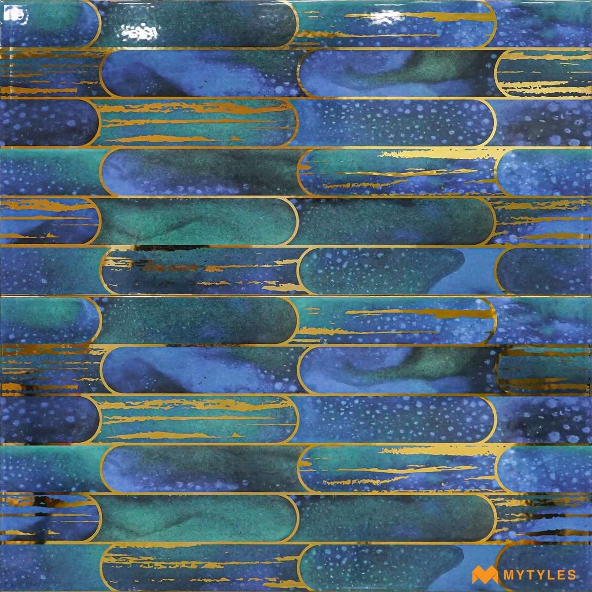 Buy Blue High Glossy Ceramic Wall Highlighter Tile 300x600mm | Code31254