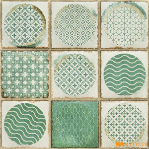 Buy 12x12 in Ceramic Green Moroccan Wall Tile code26666 Online