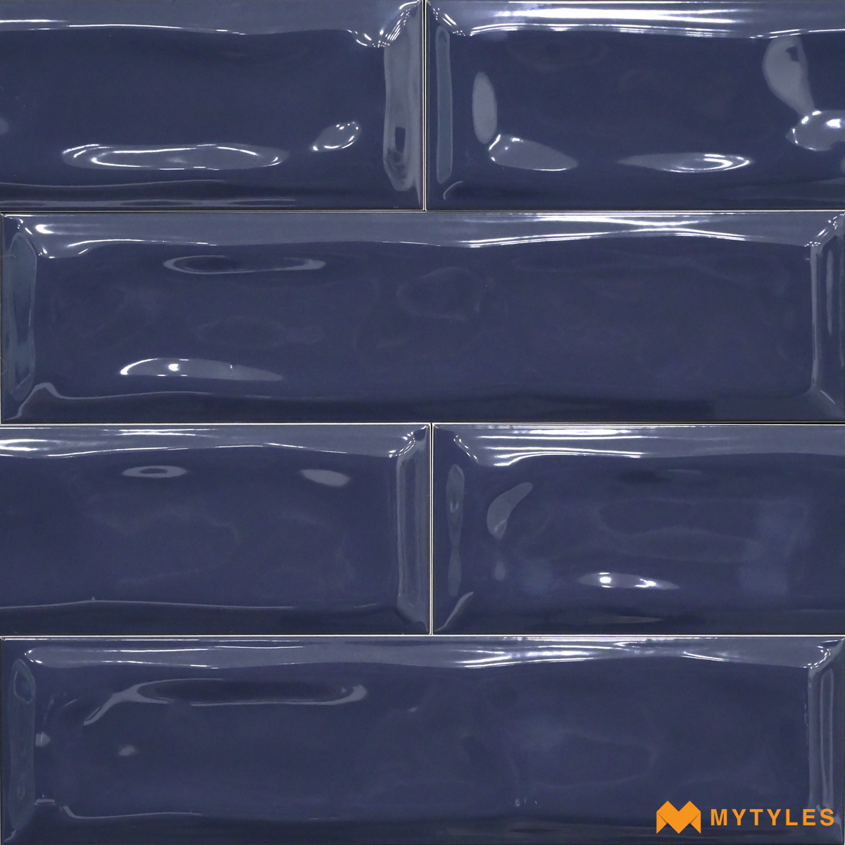 Buy Glossy Ceramic Blue Subway Tile 75x300mm for Walls | Code12079