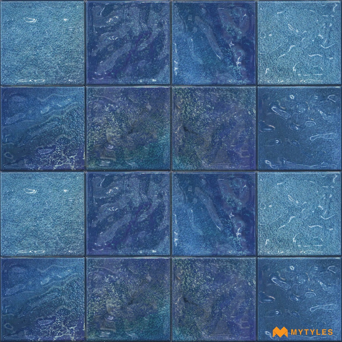 Buy Blue Ceramic Subway Tile Glossy 300x300mm for Walls | Code26695