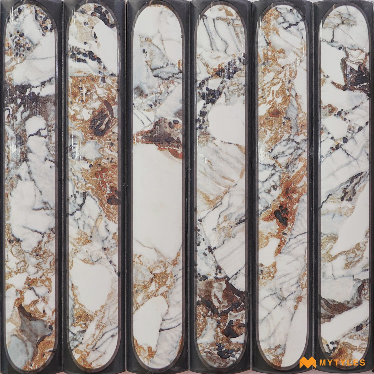 Buy 2x12 in Orange Fluted Wall Tile code25241 Online