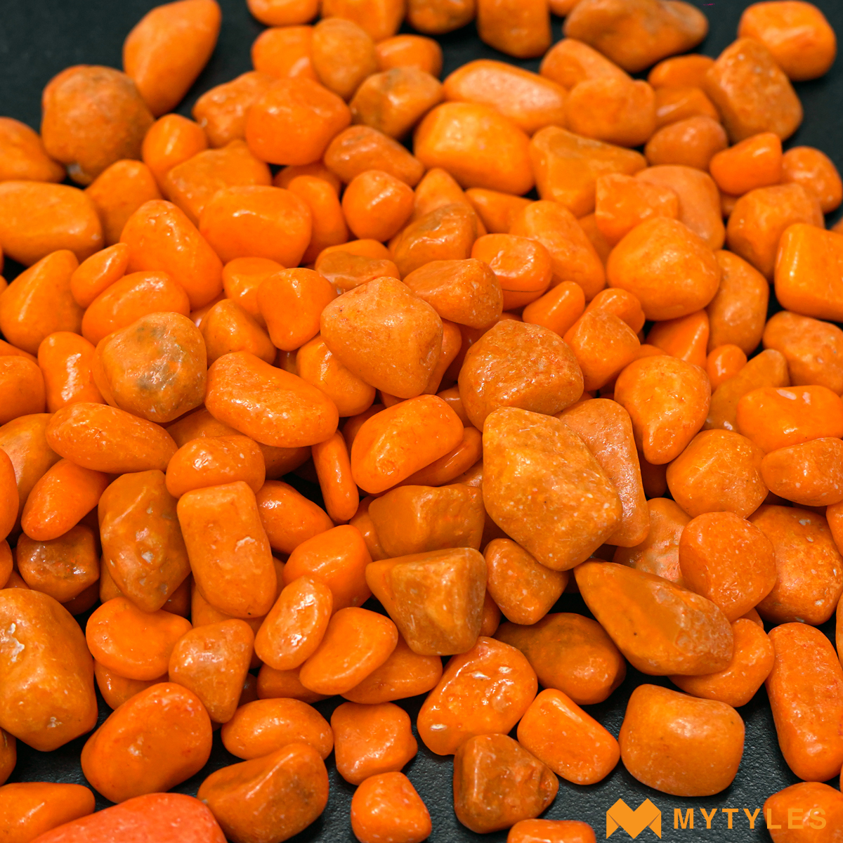 Buy 1 kilo honed Decorative Pebbles | tangerine