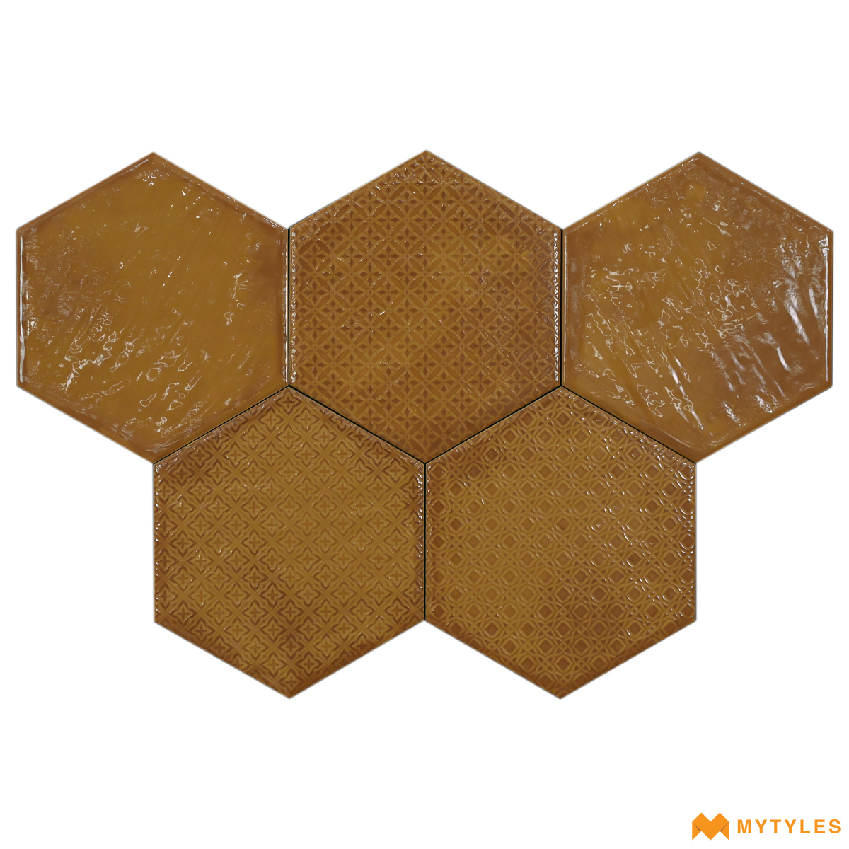 Buy 8 x 9 inch ceramic Hexagon Tile code19707 | ochre